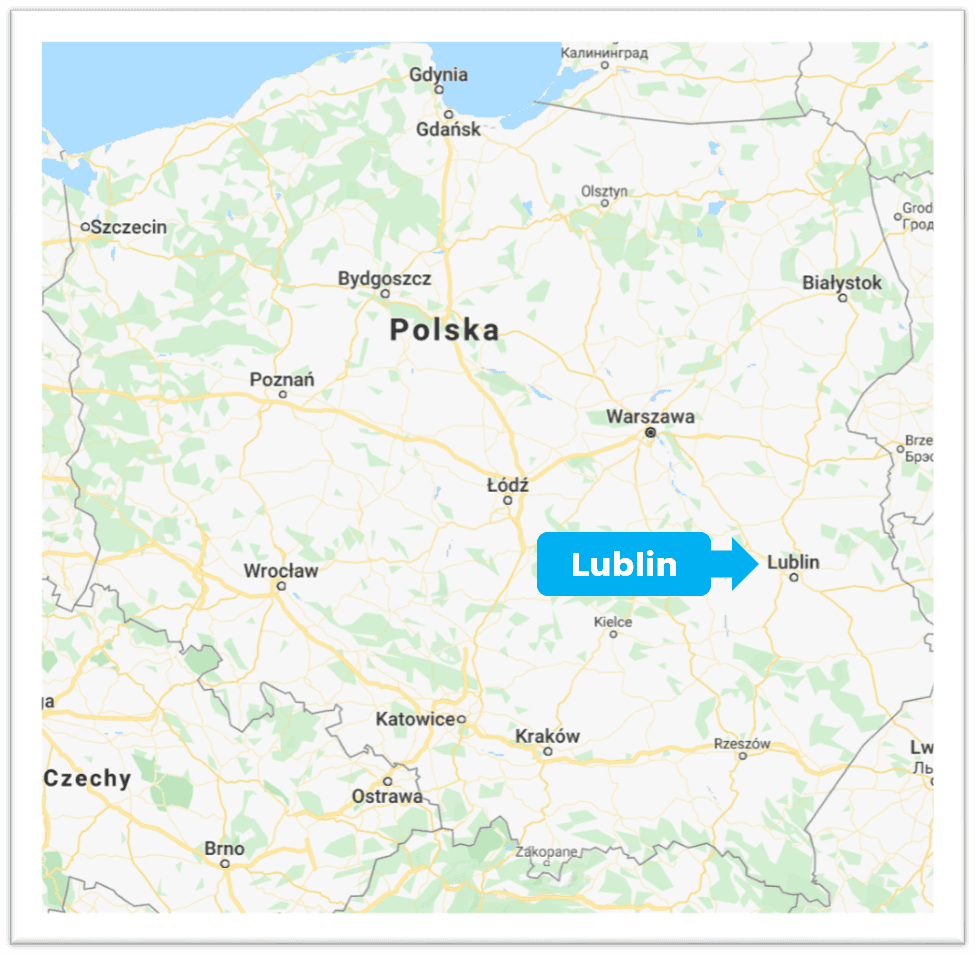 Lublin on a map of Poland | Kids in the City